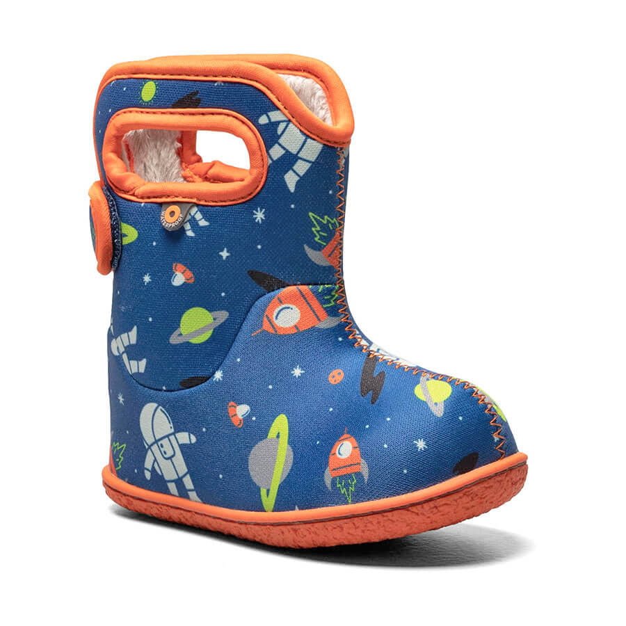 Cizme de iarnă impermeabile Baby Bogs Spaceman Blue Multi | Natural ...